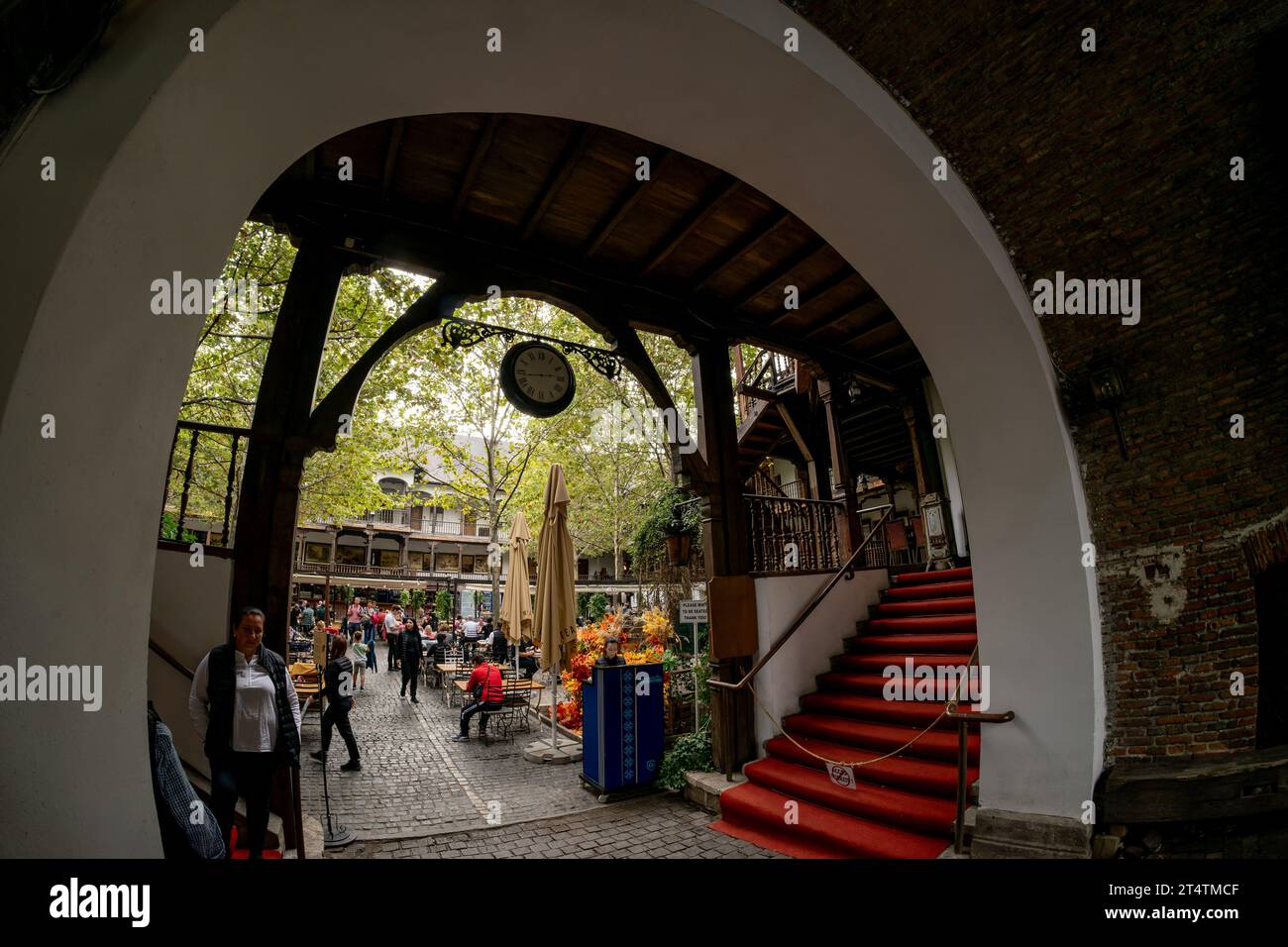 Bucharest, Romania - October 27, 2023: Manuc Inn (Hanul Manuc) opened ...