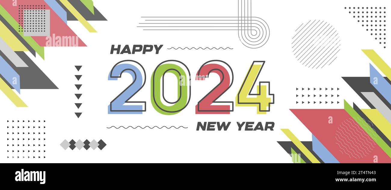 Happy New Year 2024 template design. for Brochure, card, banner. Vector ...