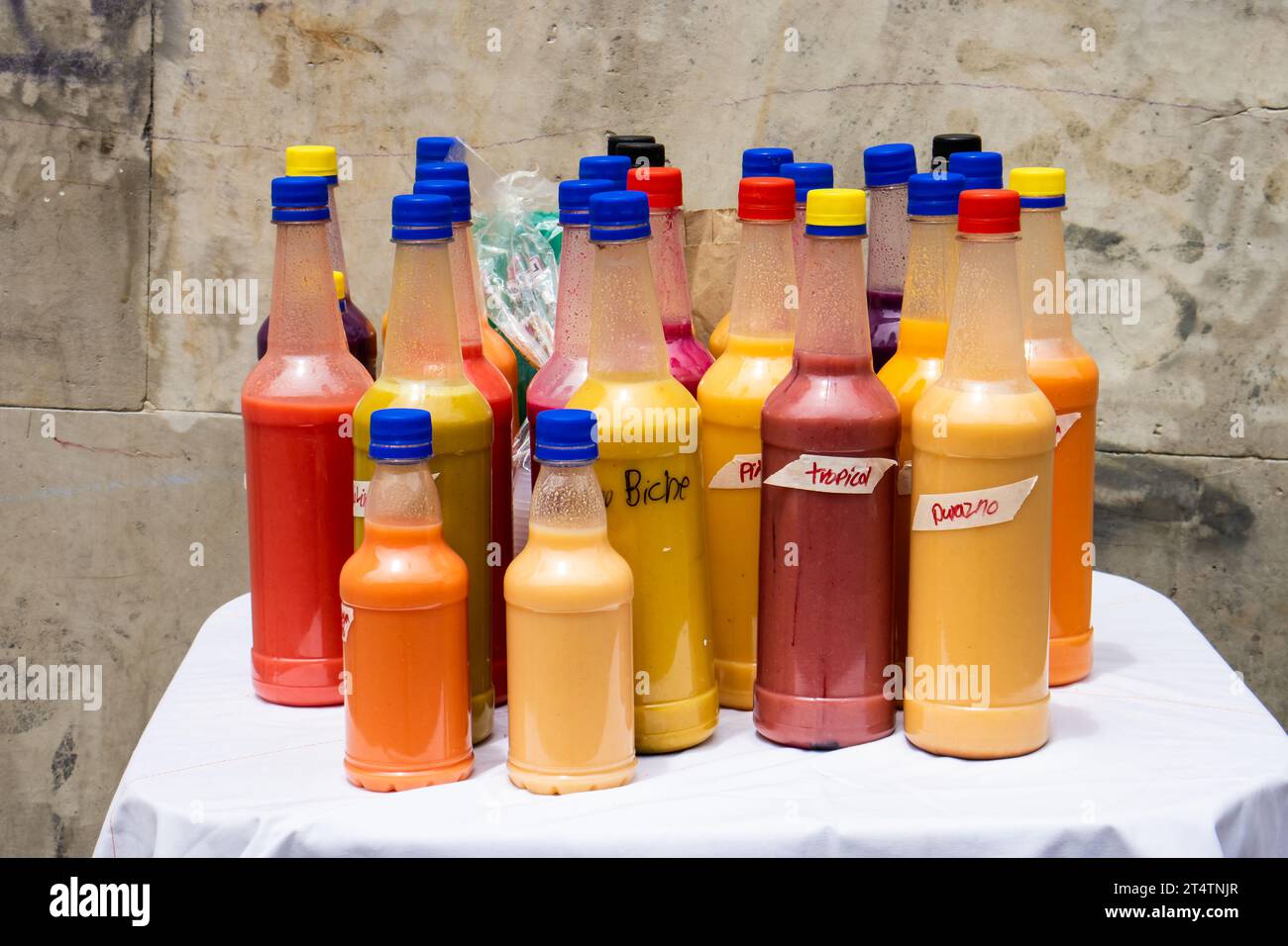 Street sale of a traditional fermented or non fermented beverage from ...