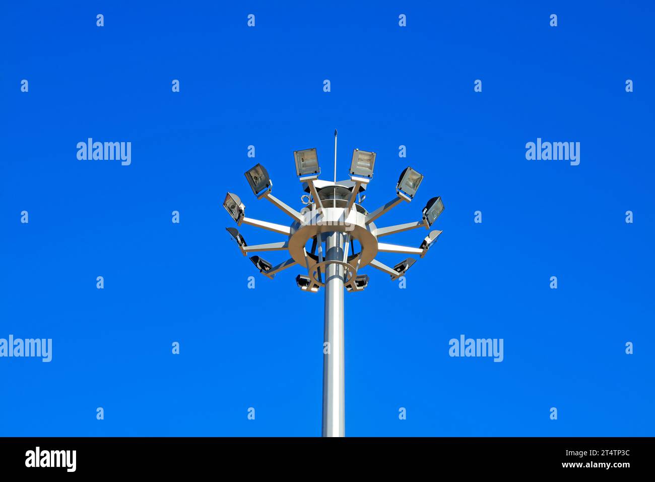 spotlight in blue sky, closeup of photo Stock Photo - Alamy