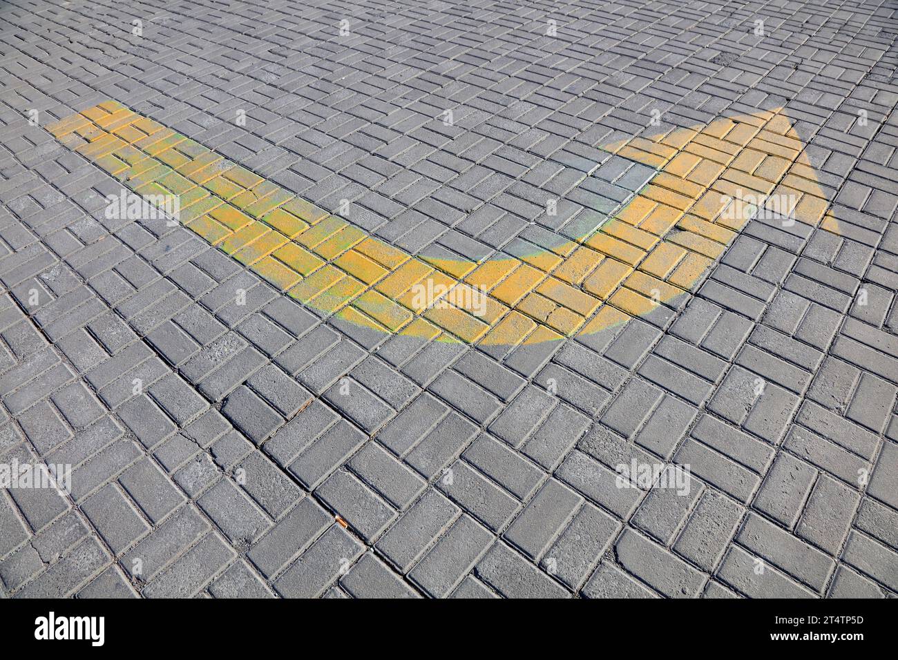 bend arrow marks on the floor tile, closeup of photo Stock Photo - Alamy