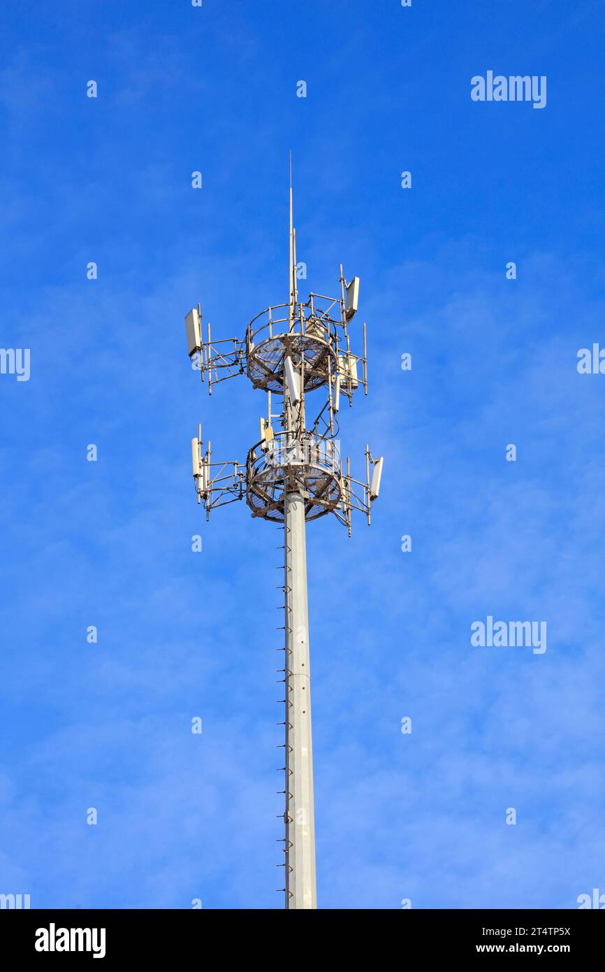spotlight in blue sky, closeup of photo Stock Photo - Alamy