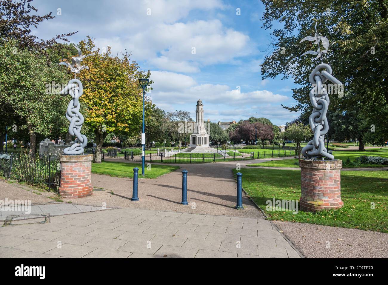 The image is of St George's park gardens in the centre of the seaside ...