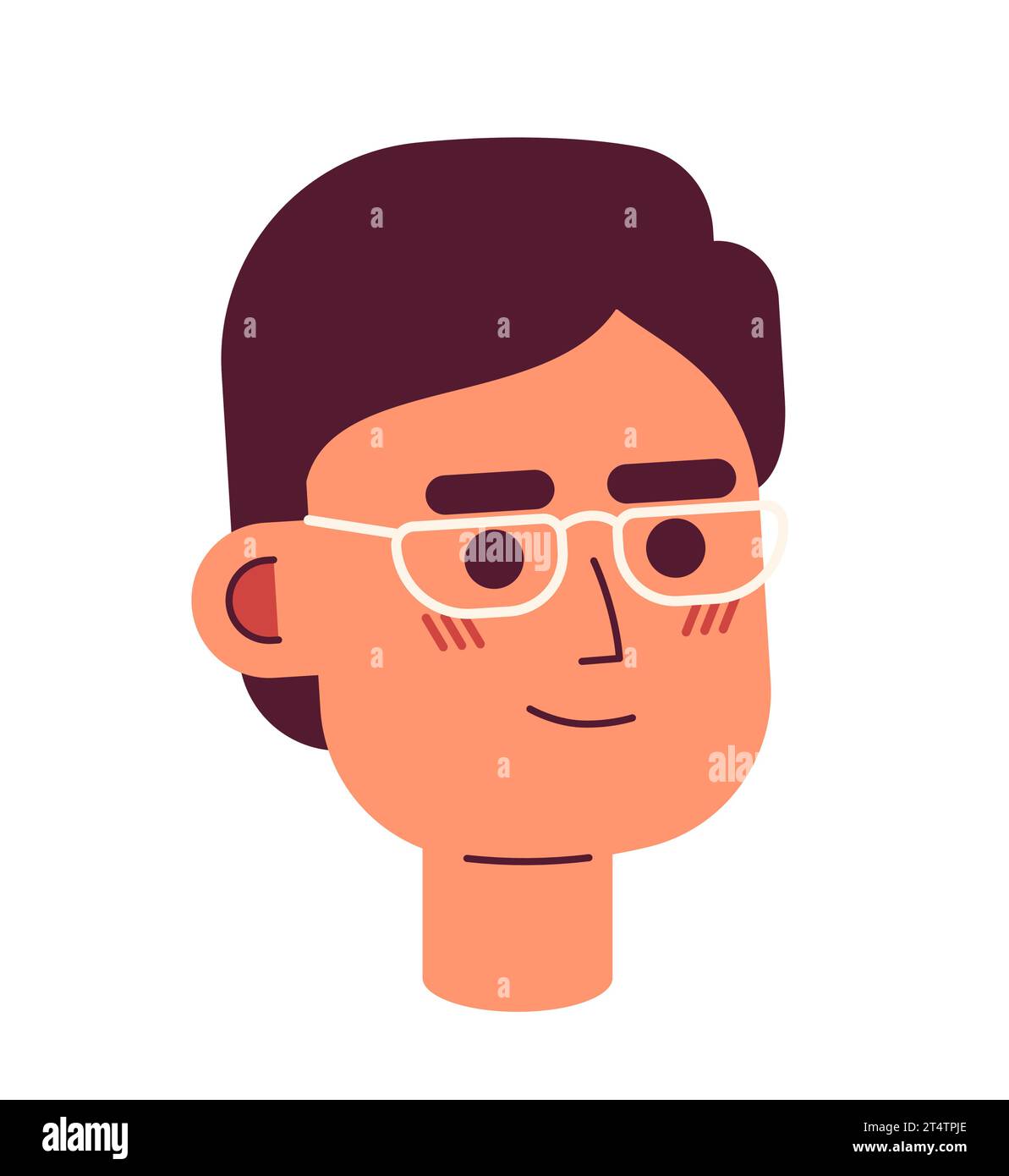 Eyeglasses adult asian man 2D vector avatar illustration Stock Vector ...