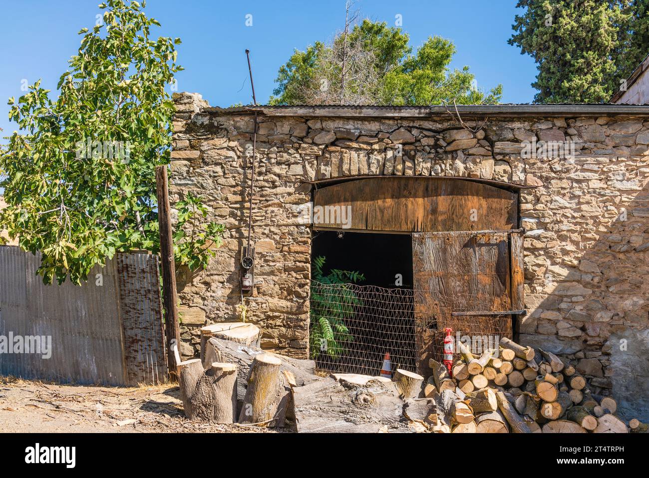 Rock building in ruins from the gold rush days in Hornitos, California ...