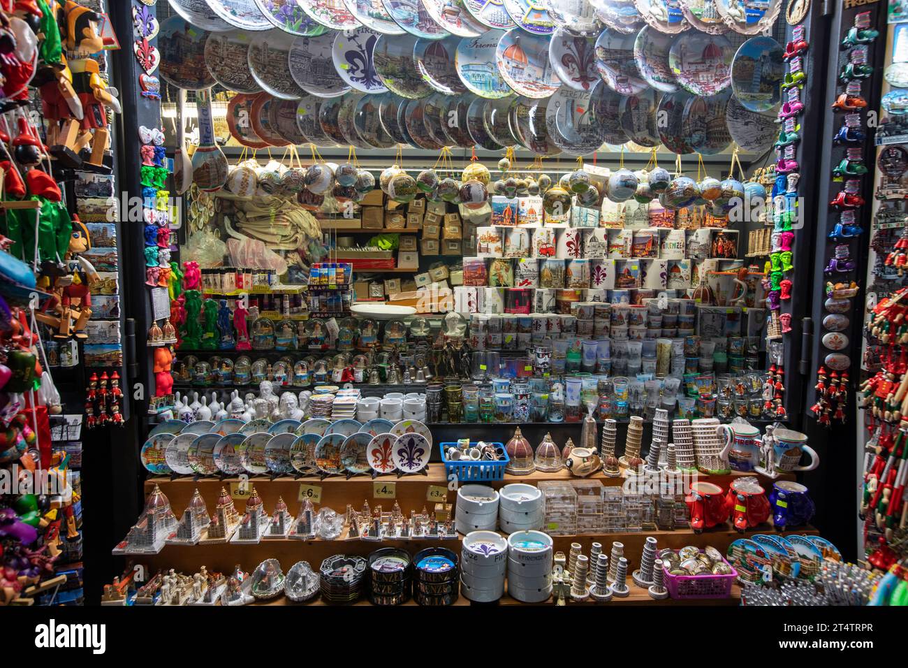 Florence, Italy. A souvenir shop at Florence, the capital city of the ...