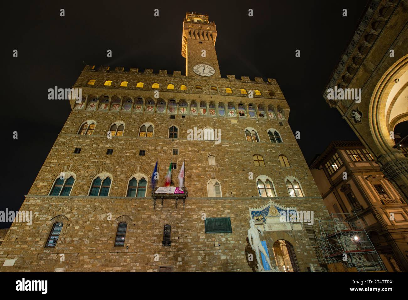 Florence, Italy. Piazza della Signoria square with Palazzo Vecchio ...