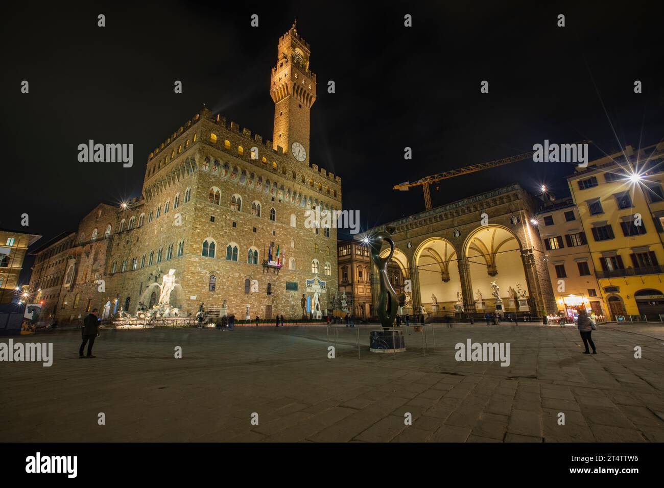 Florence, Italy. Piazza della Signoria square with Palazzo Vecchio ...