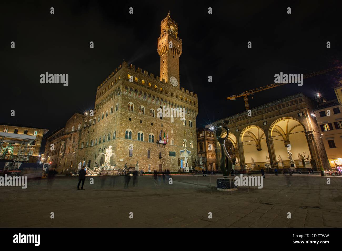 Florence, Italy. Piazza della Signoria square with Palazzo Vecchio ...