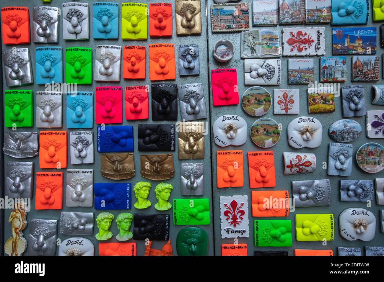 Florence Italy. Fridge magnet souvenir of Italian statues Venus de Milo ...