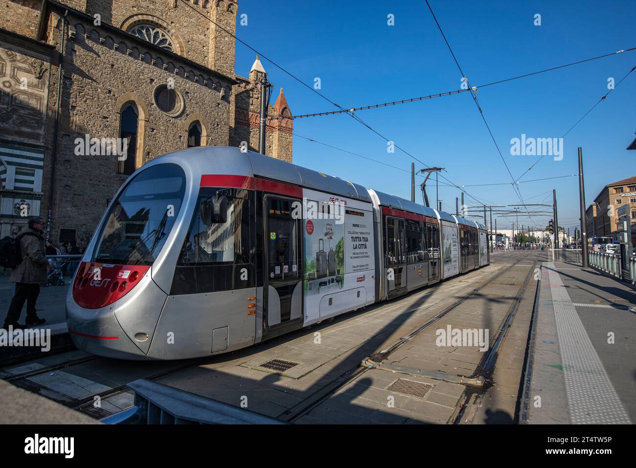 Modern tramway on the street at Florence, the capital city of the ...