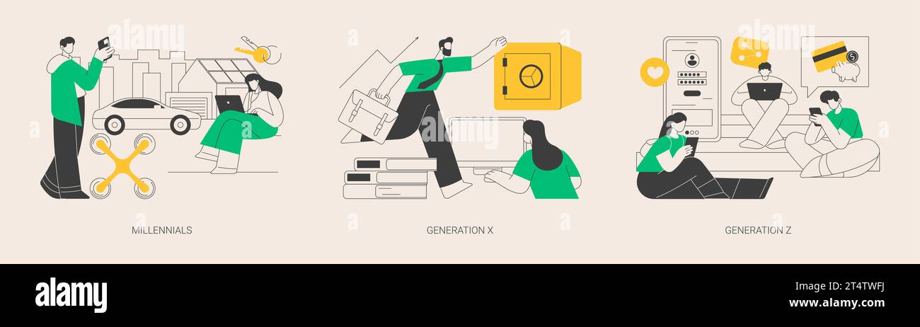 Generational change abstract concept vector illustrations Stock Vector ...