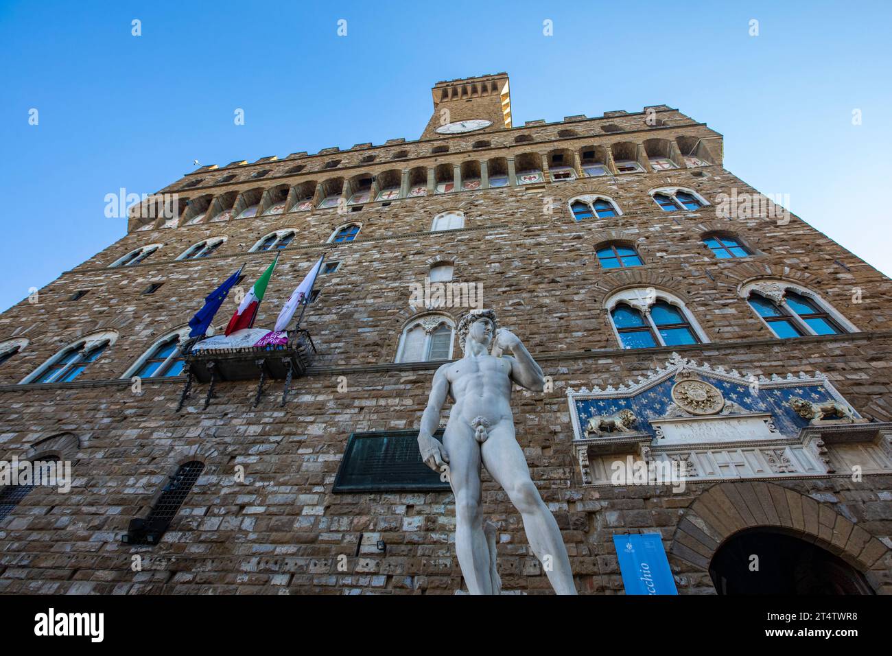 Florence, Italy. Piazza della Signoria square with Palazzo Vecchio ...
