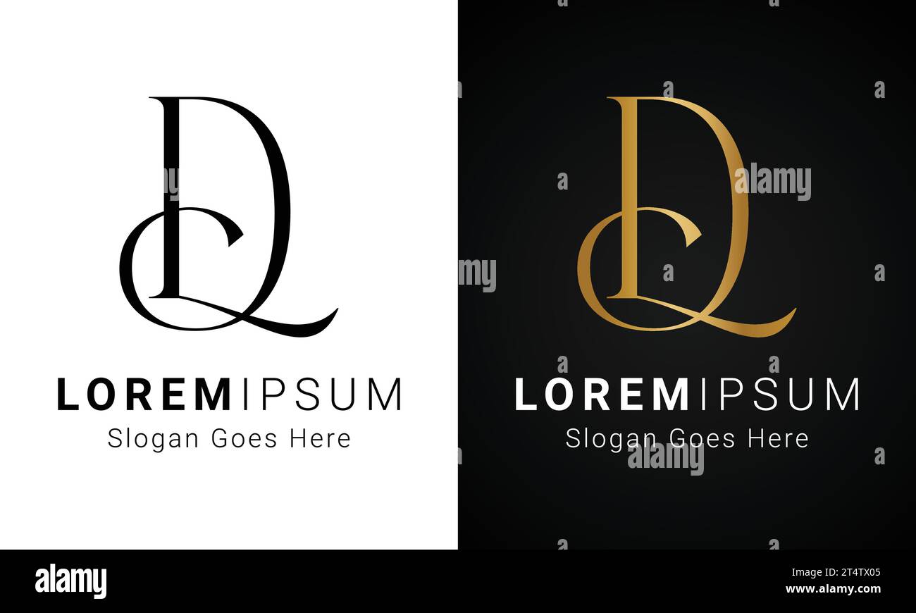 Luxury Initial DL or LD Monogram Text Letter Logo Design Stock Vector ...