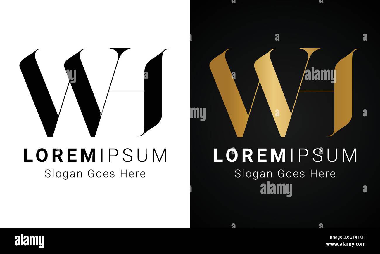 Luxury Initial WH or HW Monogram Text Letter Logo Design Stock Vector Image & Art - Alamy