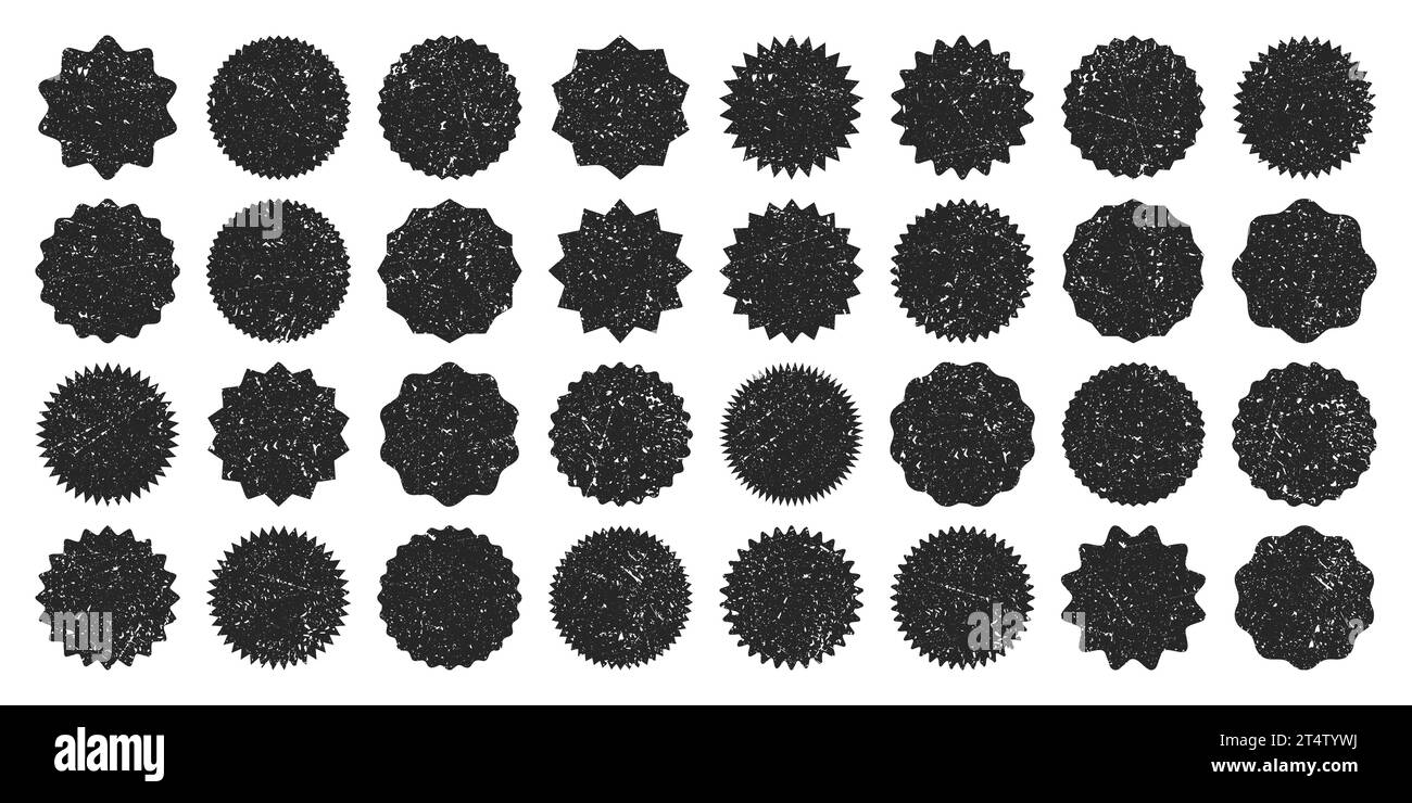 Post stamps, labels and badges. Grunge imprints and postmarks. Vintage ...