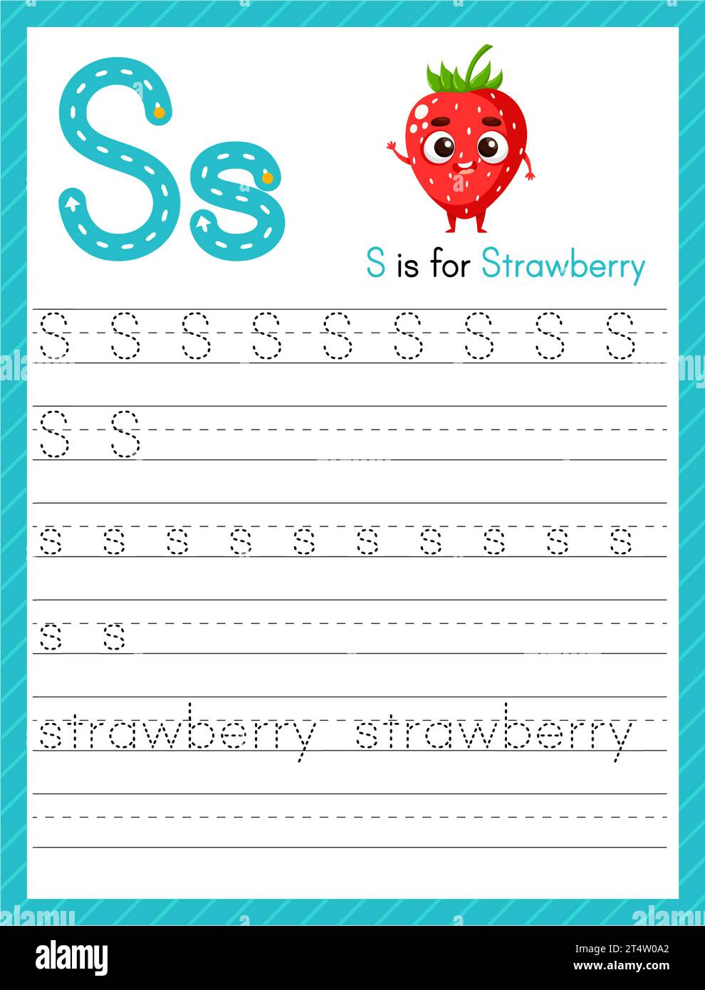 Trace letter S uppercase and lowercase. Alphabet tracing practice ...