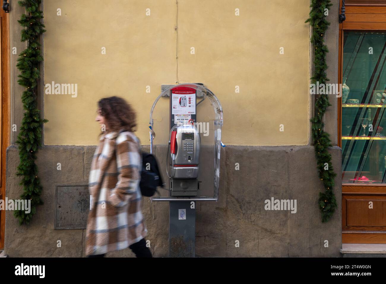 Florence, Italy: Public Telephone Box at Florence, the capital city of ...