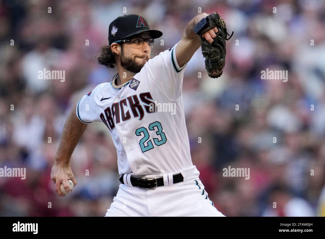 Arizona Diamondbacks starting pitcher Zac Gallen throws against the ...