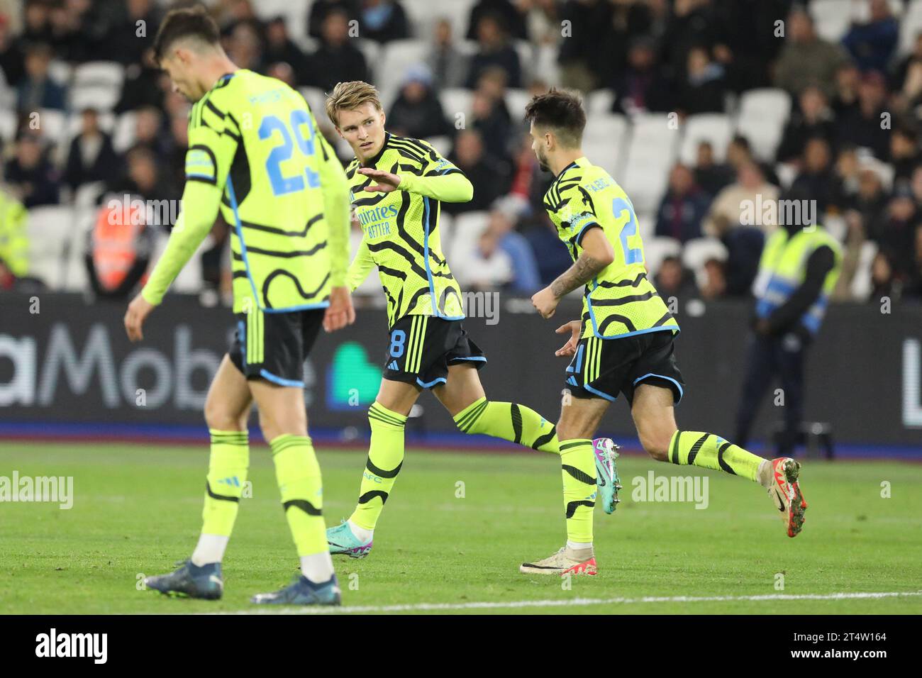 London, UK. 01st Nov, 2023. Martin Odegaard of Arsenal celebrates his ...