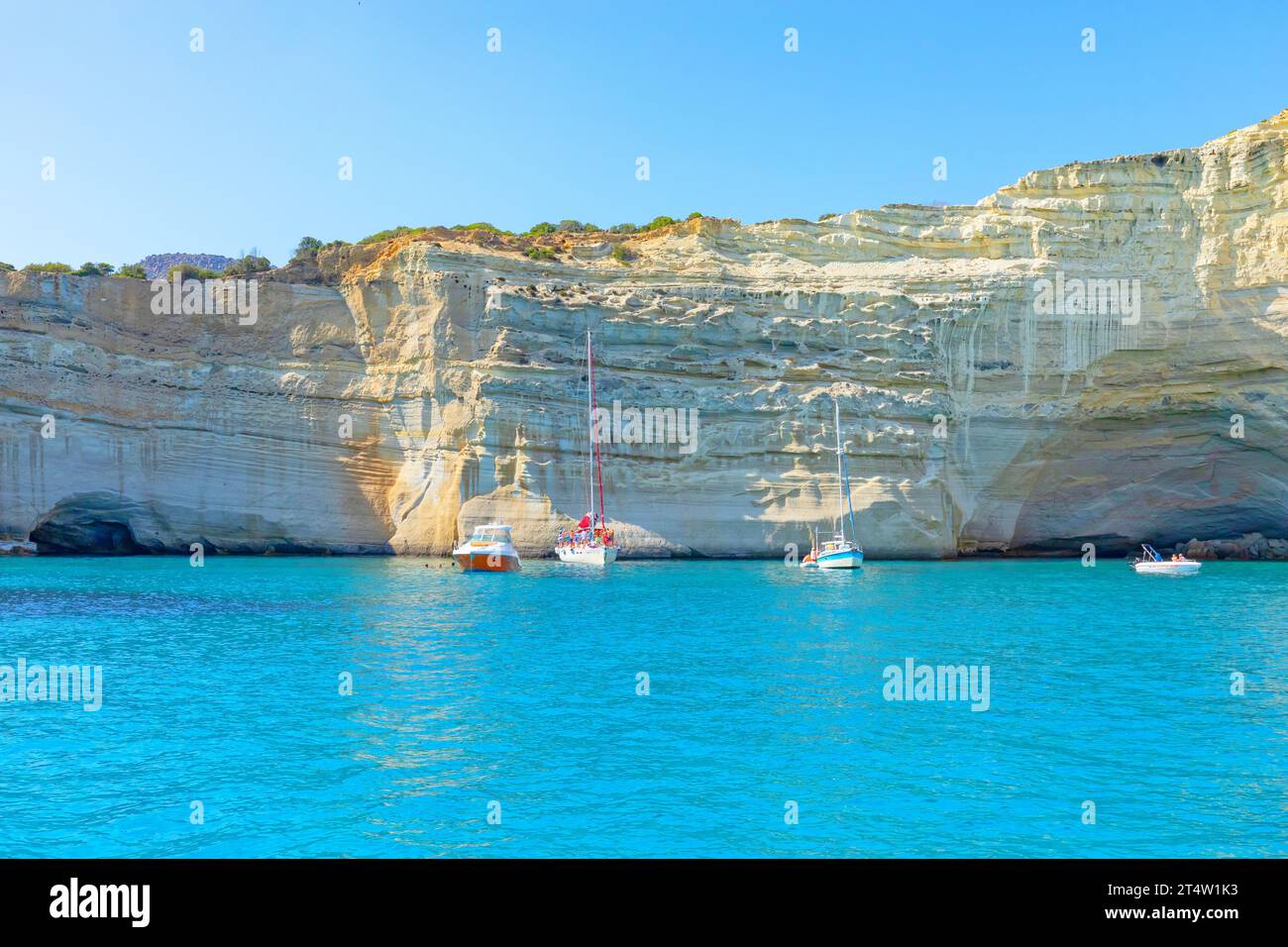 View of Kleftiko bay, Milos Island, Cyclades Islands, Greece Stock ...