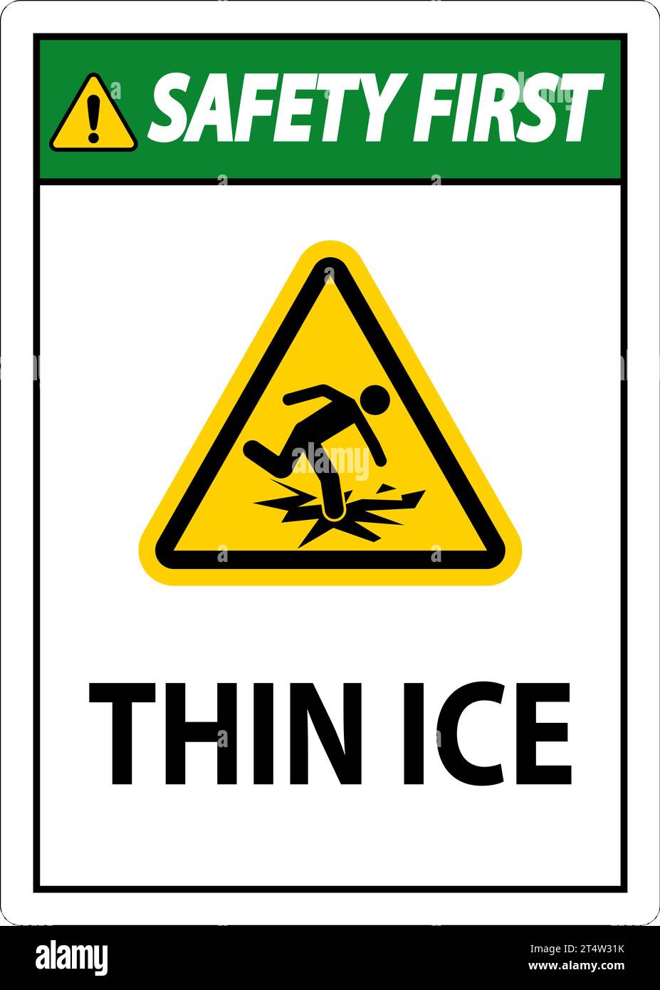 Water Safety Sign Danger - Thin Ice Stock Vector Image & Art - Alamy