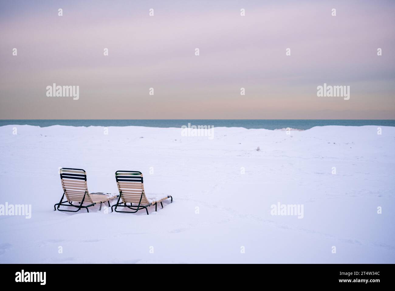 Two chairs on ice in winter hi-res stock photography and images - Alamy