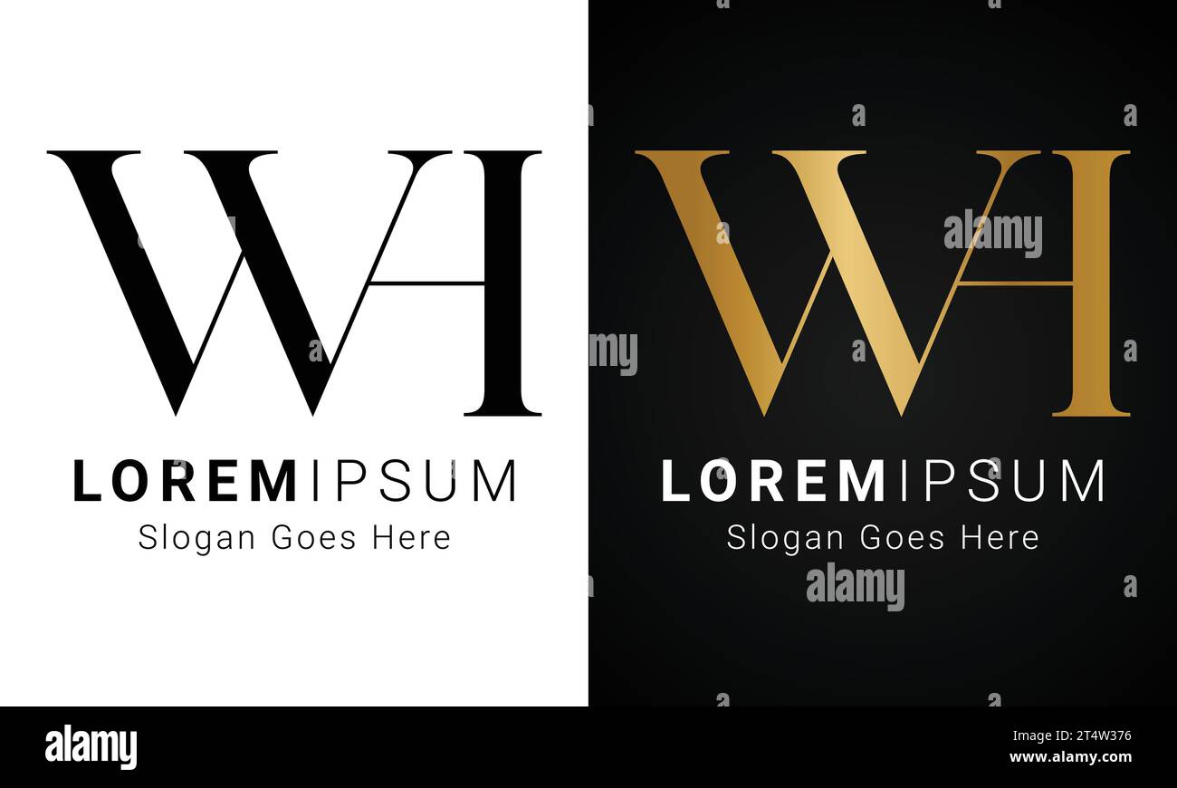 Luxury Initial WH or HW Monogram Text Letter Logo Design Stock Vector Image & Art - Alamy