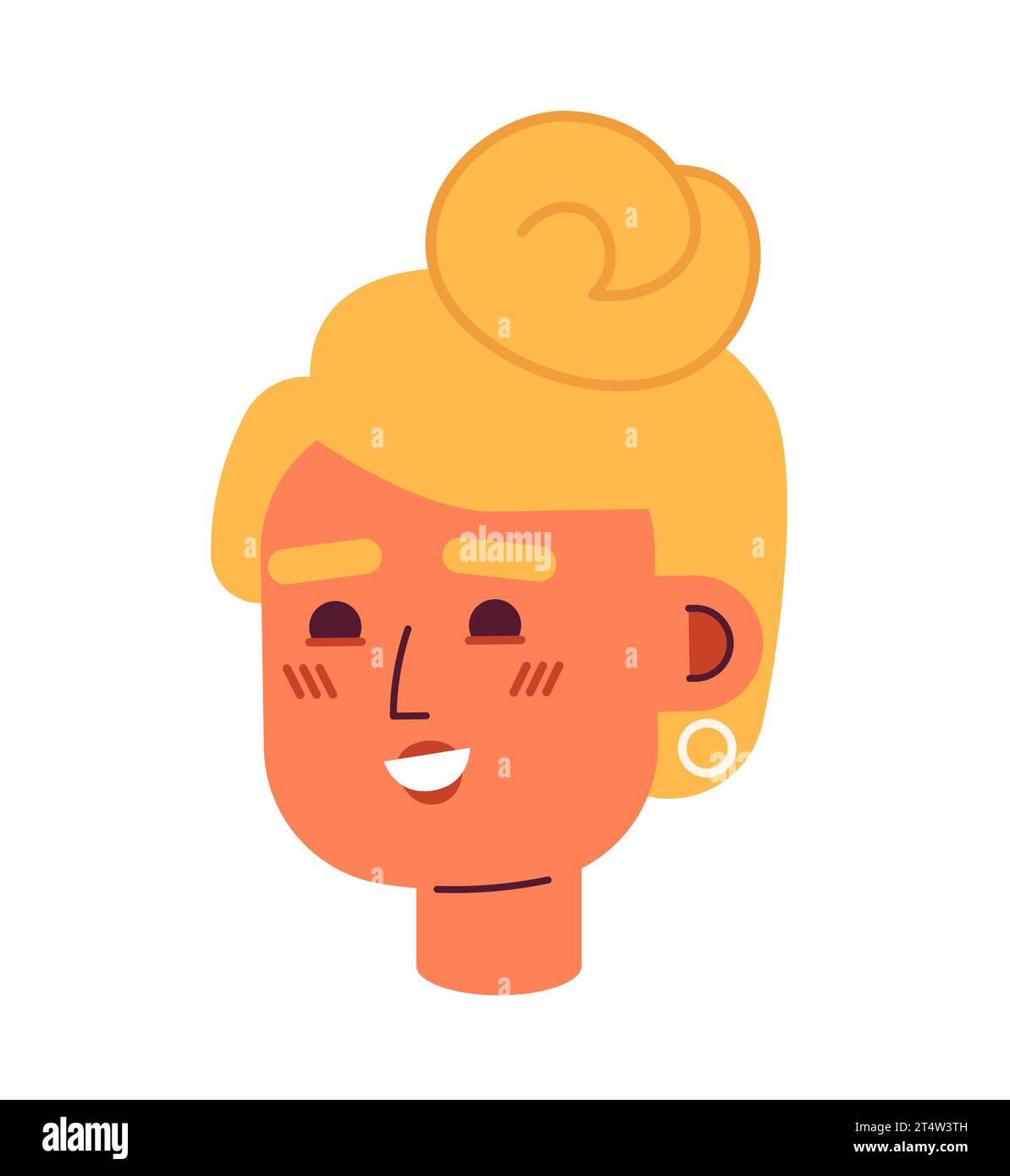 Smiling beautiful woman caucasian 2D vector avatar illustration Stock ...