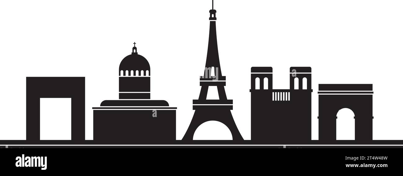 Black city skyline of PARIS, FRANCE Stock Vector Image & Art - Alamy