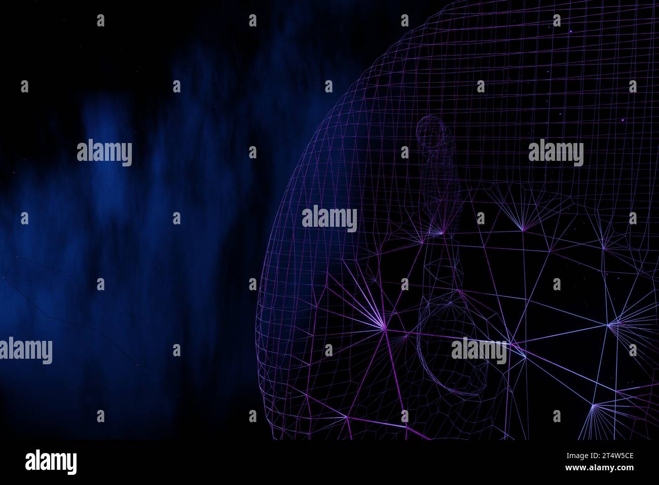 3d render of glowing wormhole structure with whispy dust cloud in space ...