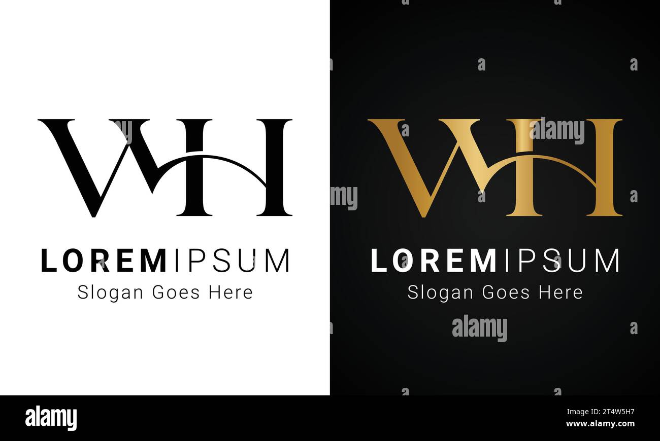 Luxury Initial WH or HW Monogram Text Letter Logo Design Stock Vector Image & Art - Alamy