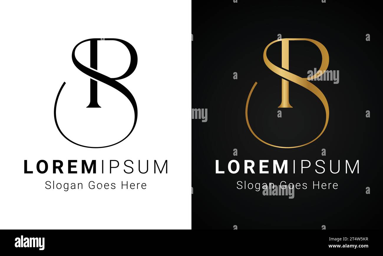 Luxury Initial SP or PS Monogram Text Letter Logo Design Stock Vector ...