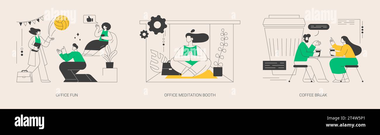 Stress management at work abstract concept vector illustrations Stock ...
