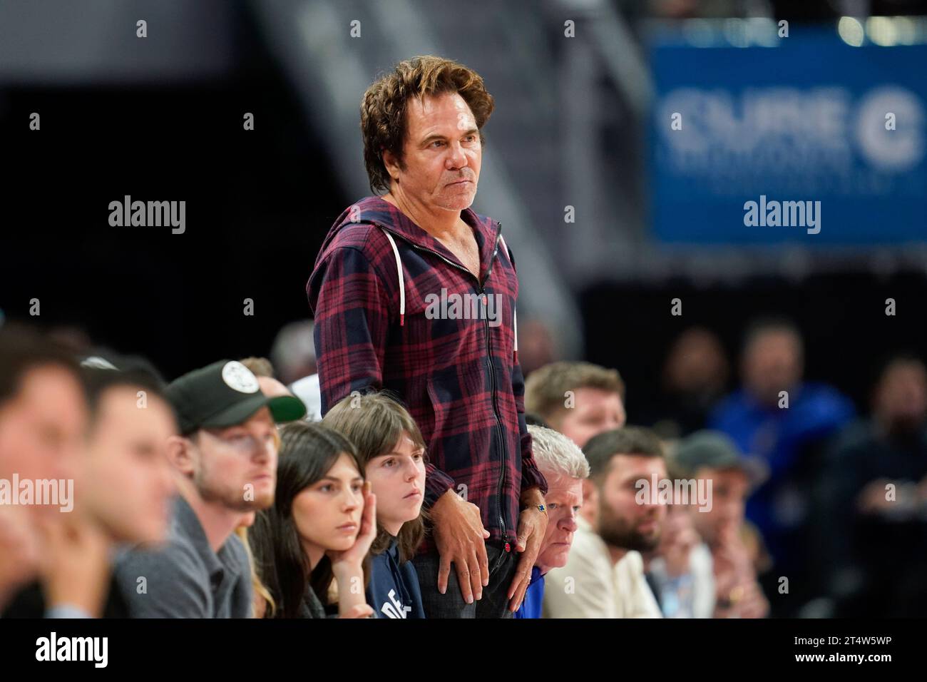 Detroit Pistons owner Tom Gores watches the team play against the ...