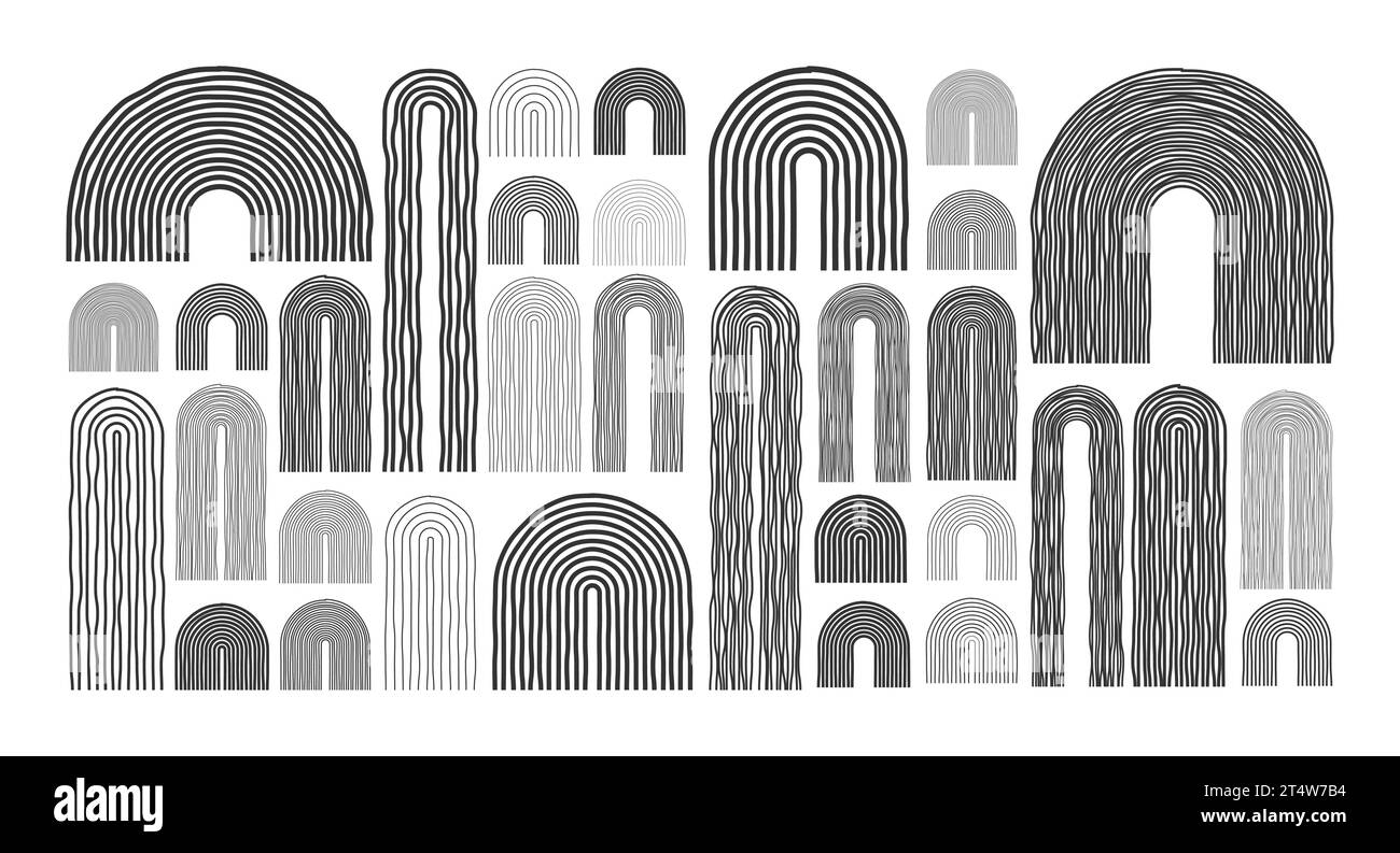 Mid century arch elements, modern geometric shapes. Contemporary design ...