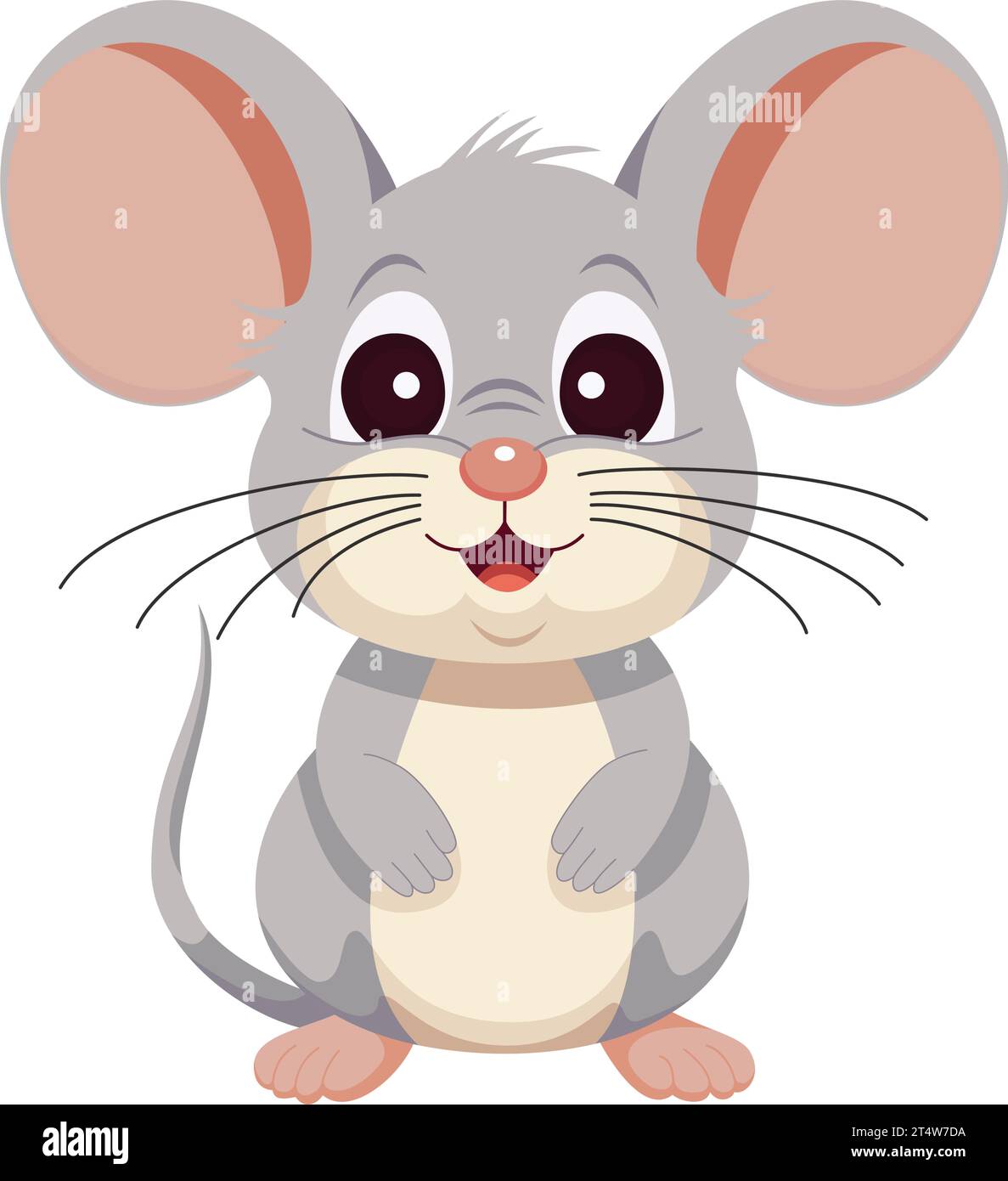 Cute cartoon mouse on a white background Stock Vector Image & Art - Alamy