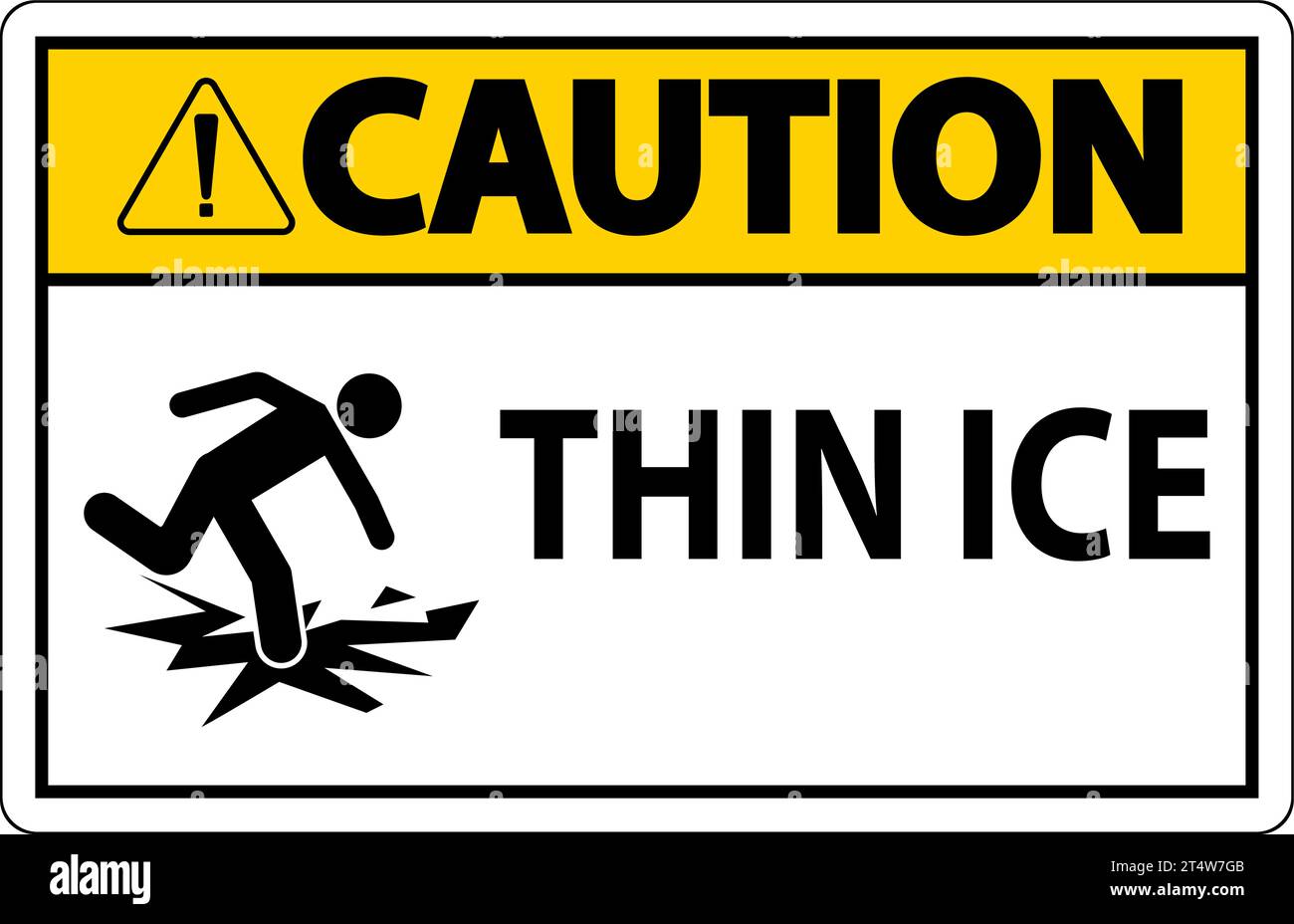 Water Safety Sign Danger - Thin Ice Stock Vector Image & Art - Alamy