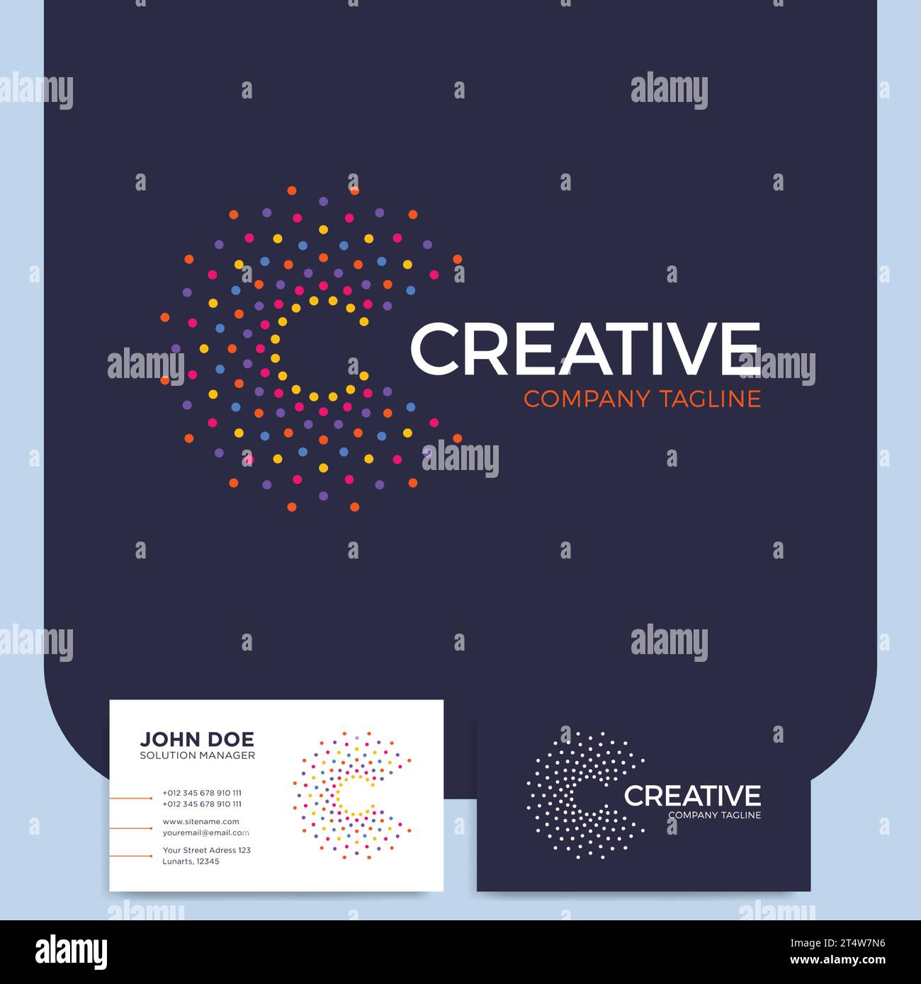 Clever and creative dots or point letter c logo Vector Image Stock ...