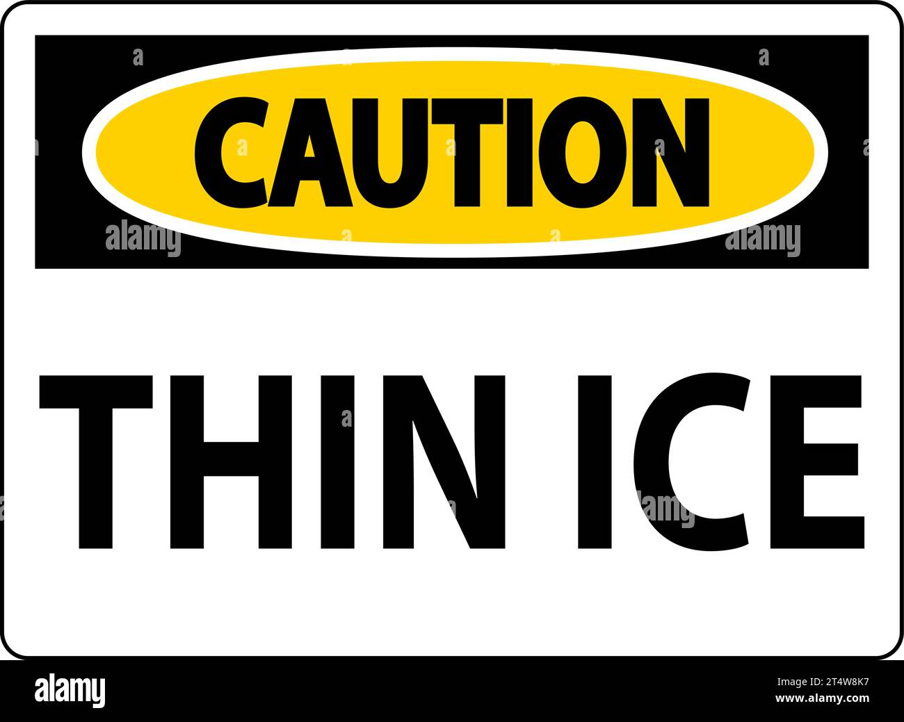 Caution Sign, Warning Thin Ice Sign Stock Vector Image & Art - Alamy