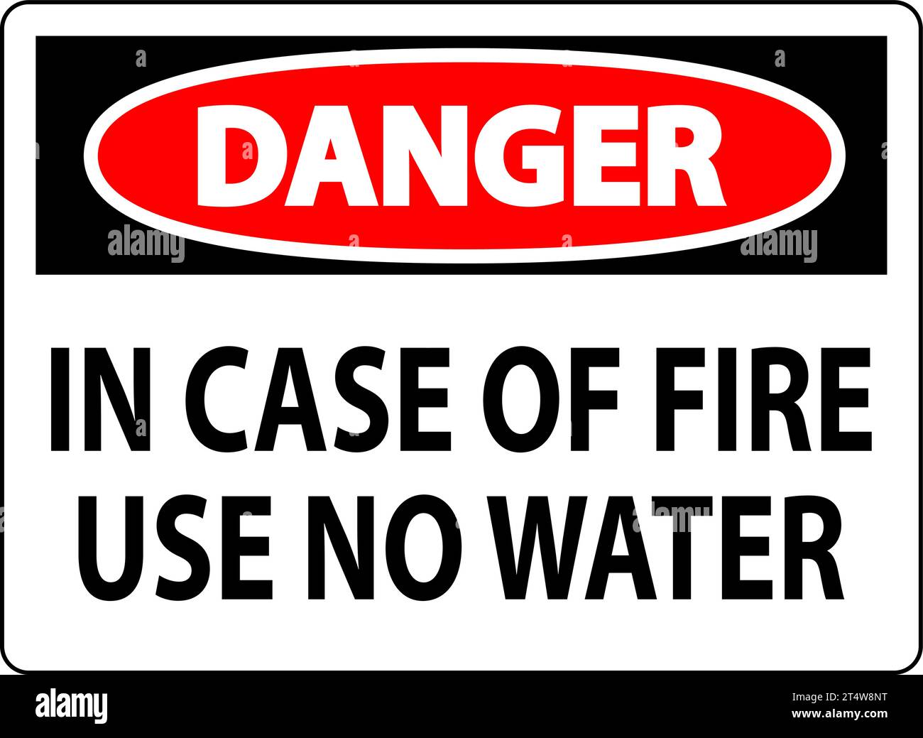 Danger Sign: Danger - In Case Of Fire Use No Water Stock Vector Image ...