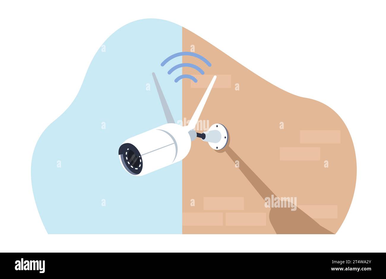 Video surveillance system with Wi-Fi camera. Modern technology, gadget ...