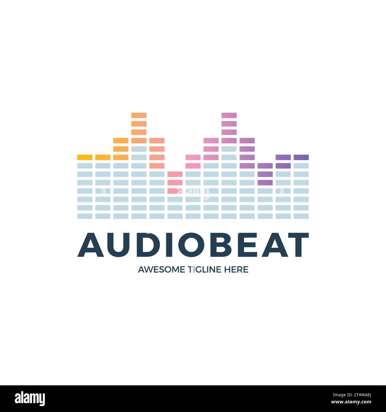 Audio sound wave logo template stock design line Vector Image Stock ...