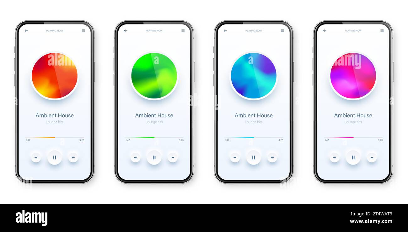 Online audio player user interface, smartphone app UI design. Music ...
