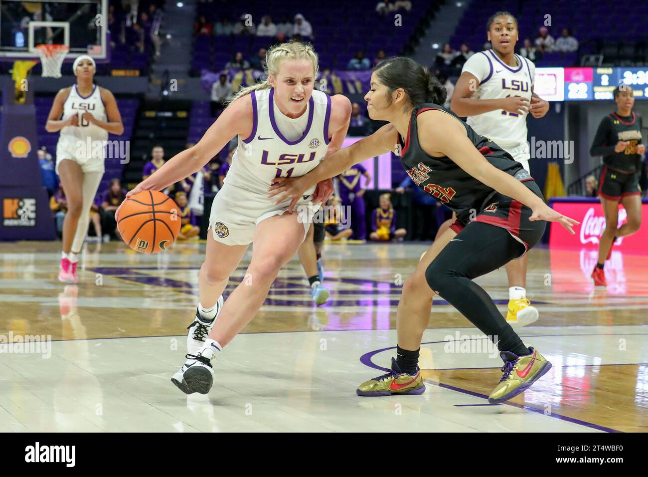 Baton Rouge, LA, USA. 01st Nov, 2023. LSU's Hailey Van Lith (11) drives ...