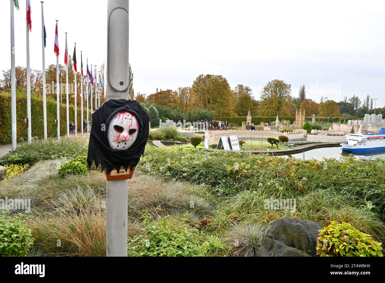 Halloween Jason mask at the Mini-Europe miniature model park – Brussels ...