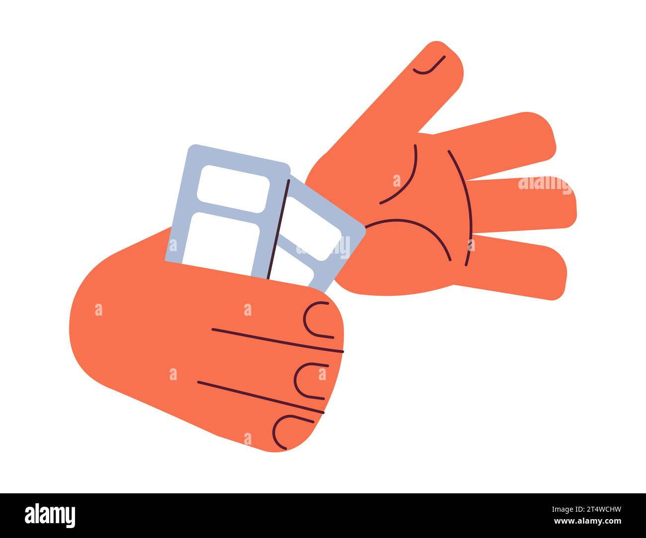 Tickets holding cartoon character hands illustration Stock Vector Image ...