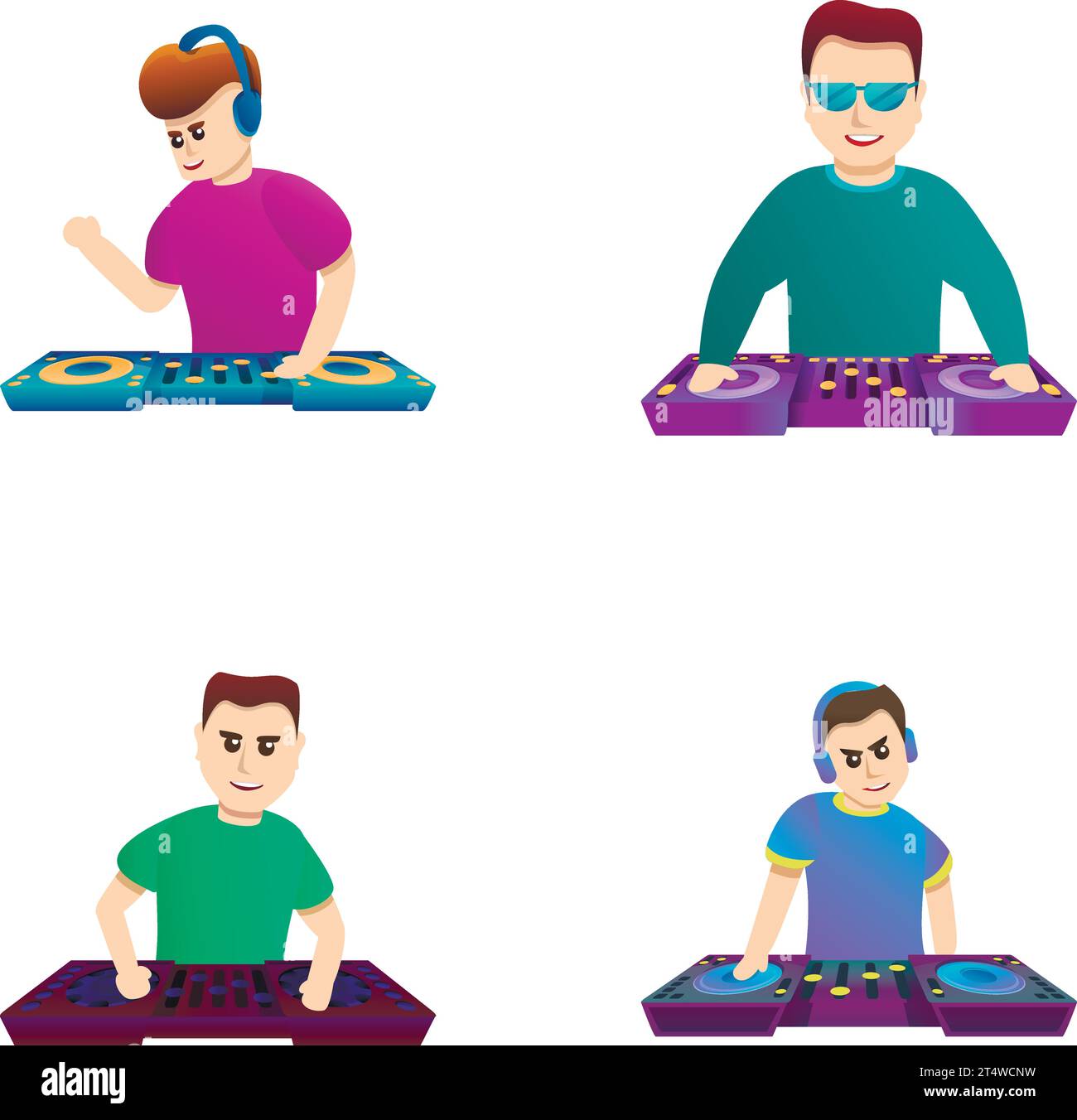 Dj playing music on mixer Stock Vector Images - Alamy