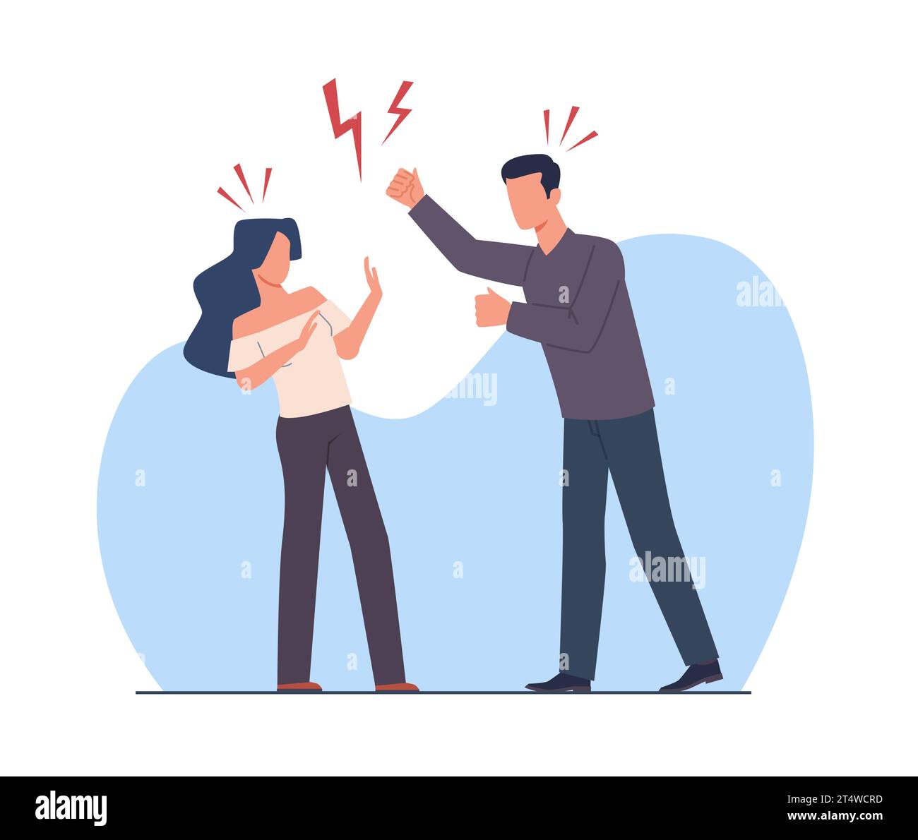 Domestic violence, man beats his wife. Family conflict and problems at ...