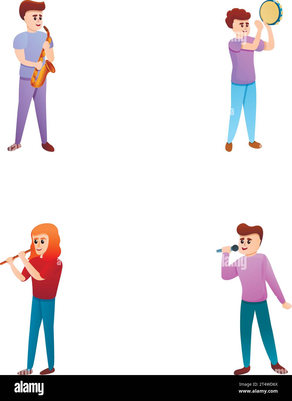 Musical concert icons set cartoon vector. Singer and musician ...